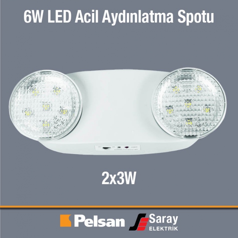 6W Led Acil Aydınlatma Spotu 2x3W 6 saat 203911 IP40 - Saray Elektrik 6W Led Acil Aydınlatma Spotu 2x3W 6 saat 203911 IP40 - Saray Elektrik