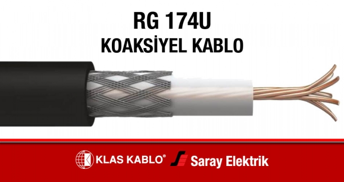 RG 174 U Koaksiyel Kablo Bükülü tavlı bakır tel - Saray Elektrik