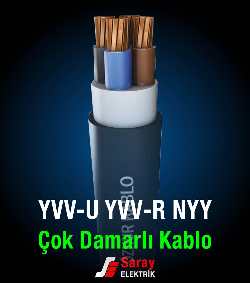 YVV-U YVV-R NYY Çok Damarlı Kablo 0.6-1kV Cu/PVC - Saray Elektrik