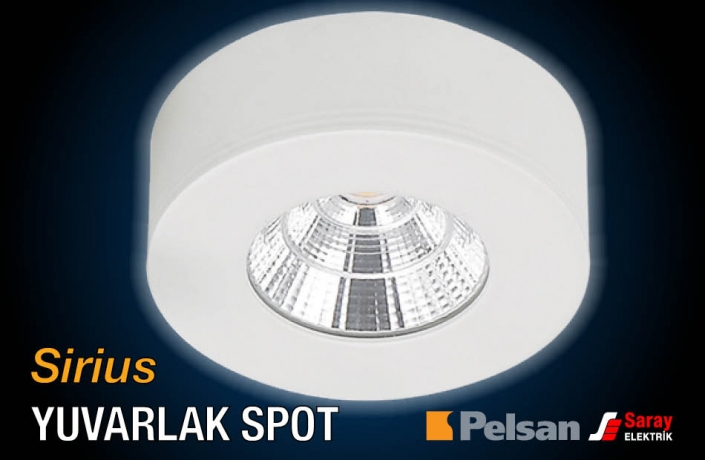 Sirius Yuvarlak Spot 5W, 4000 k, 616 lm, Ral 9016, IP20 - Saray Elektrik Sirius Yuvarlak Spot 5W, 4000 k, 616 lm, Ral 9016, IP20 - Saray Elektrik